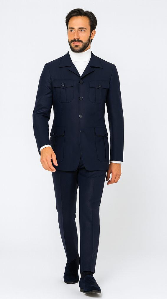 Rossi Man DUKE RM1768 Slim Fit 3-Piece Navy Suit – Modern Formalwear f ...
