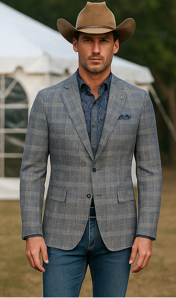 Saco vaquero - Western Sport Coat - Western Blazer - Mens Two Button S ...