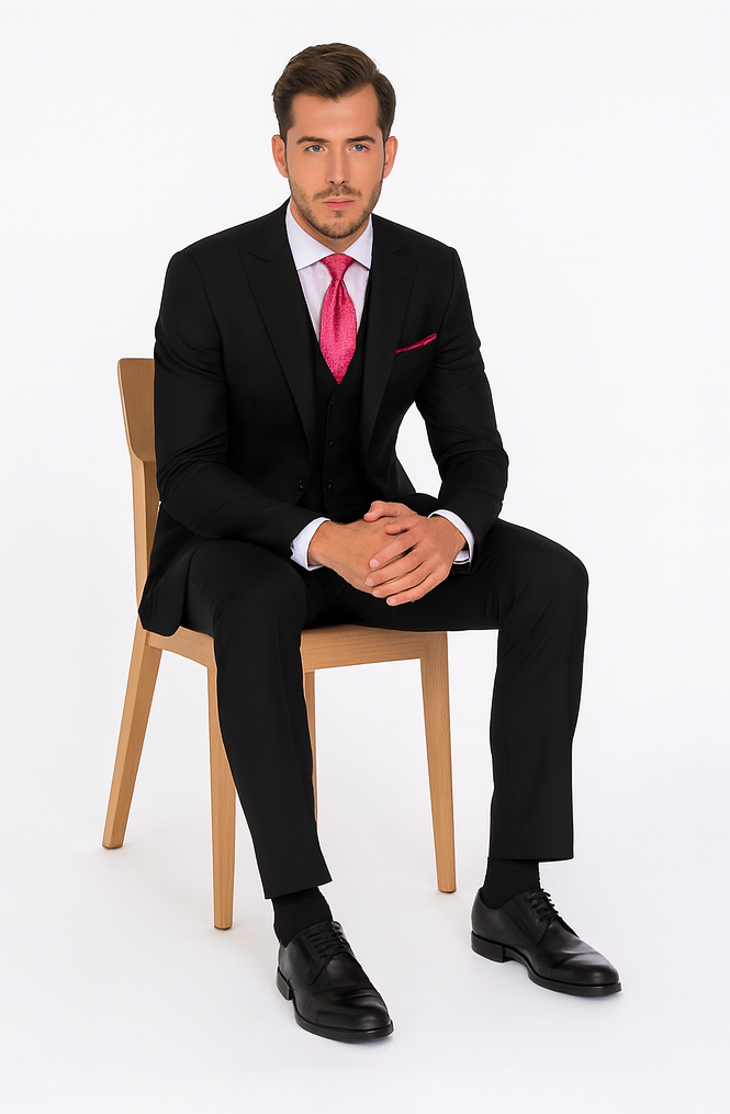 Steve Harvey Suits Clothing line - Steve Harvey Suits Men's Black 3 Pi ...