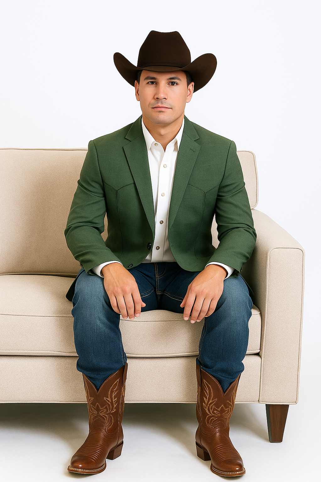 Western Blazer - Saco Para Hombre - Mens Double Button Western Green B ...