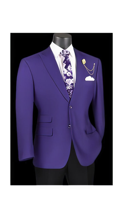 Purple Plaid Blazer - Mens Purple Windowpane Sportcoat — MensUSA