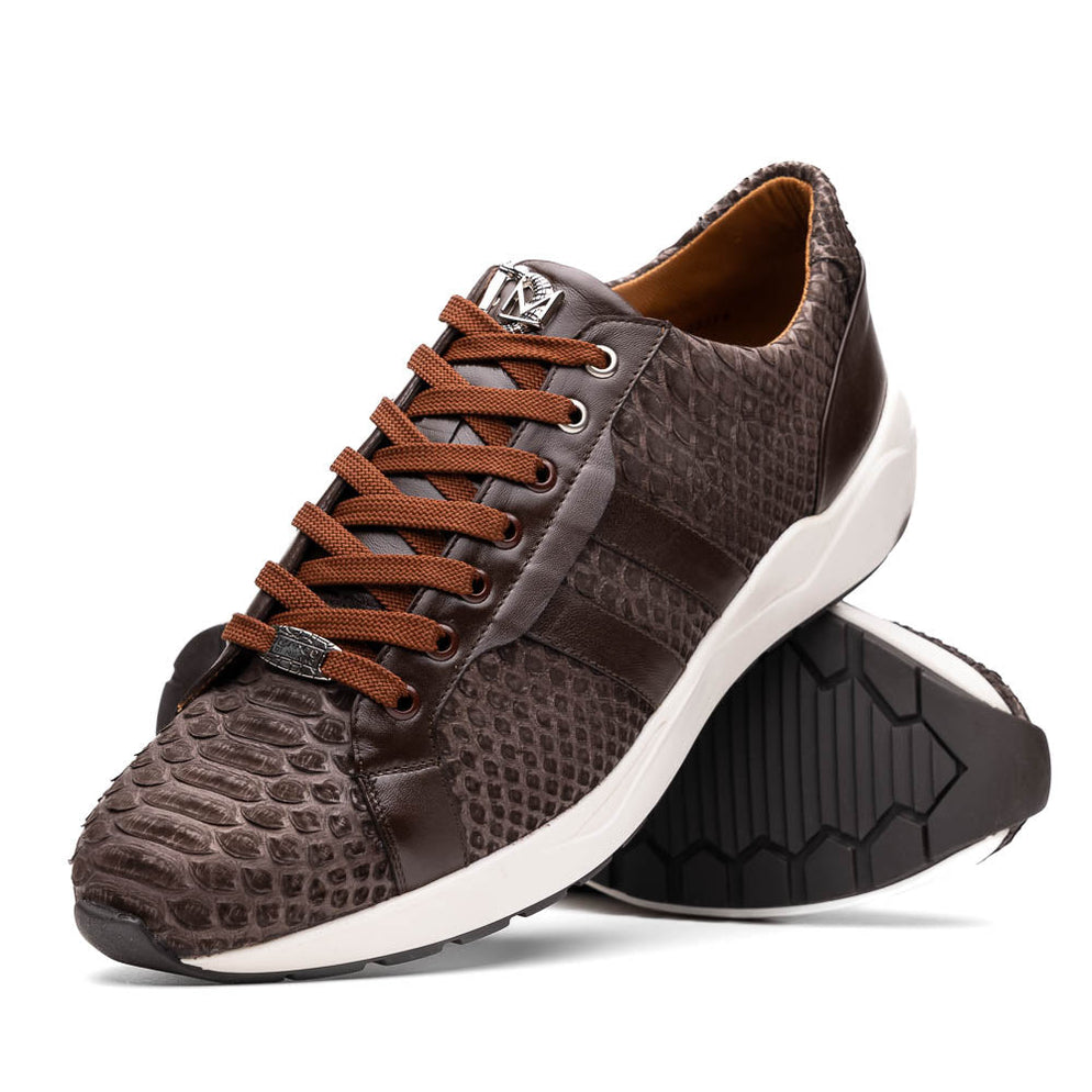 Marco Di Milano Verona Brown Python & Calfskin Sneakers — MensUSA