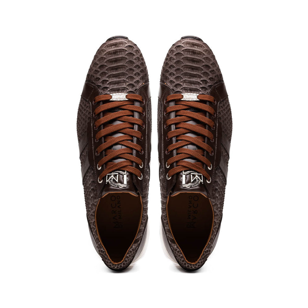 Marco Di Milano Verona Brown Python & Calfskin Sneakers — MensUSA