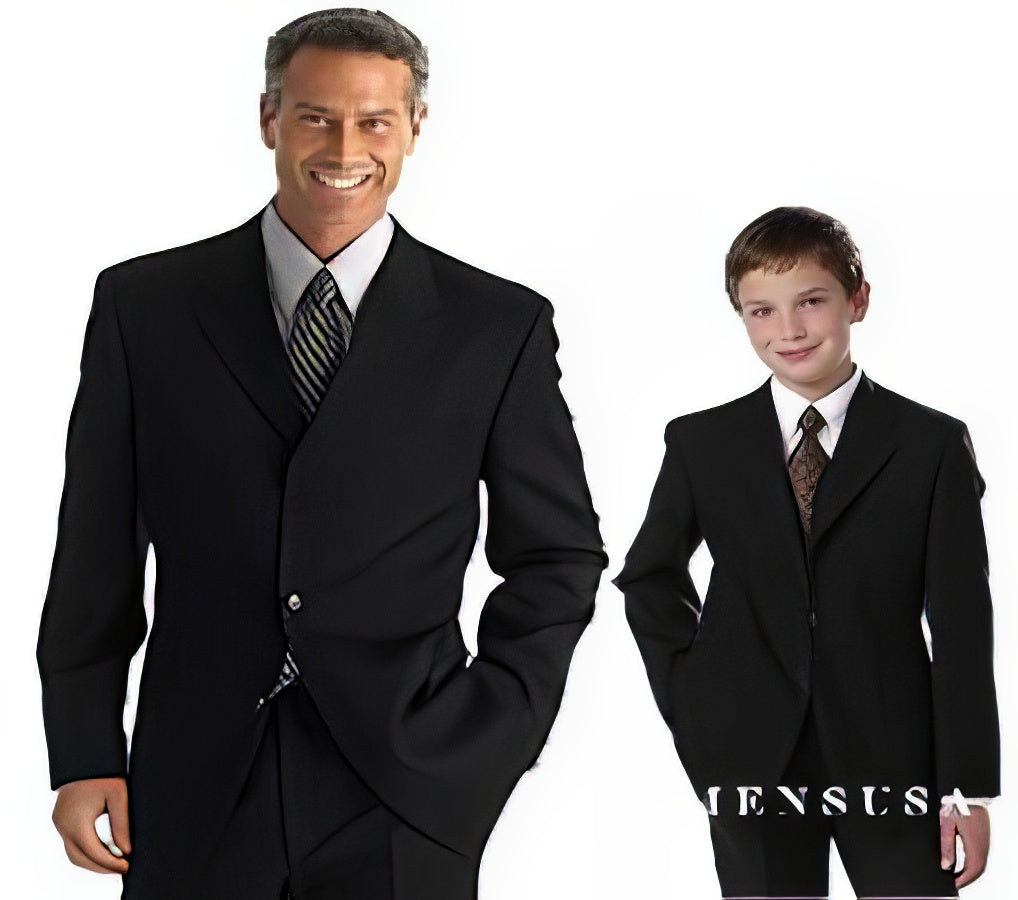 Father & Son Matching Suits - Black Formal 2/3 Button Sets | MensUSA