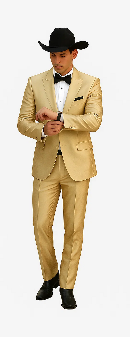 Western Shiny Suits For Wedding - Two Button Tuxedo - Traje Para Hombr ...