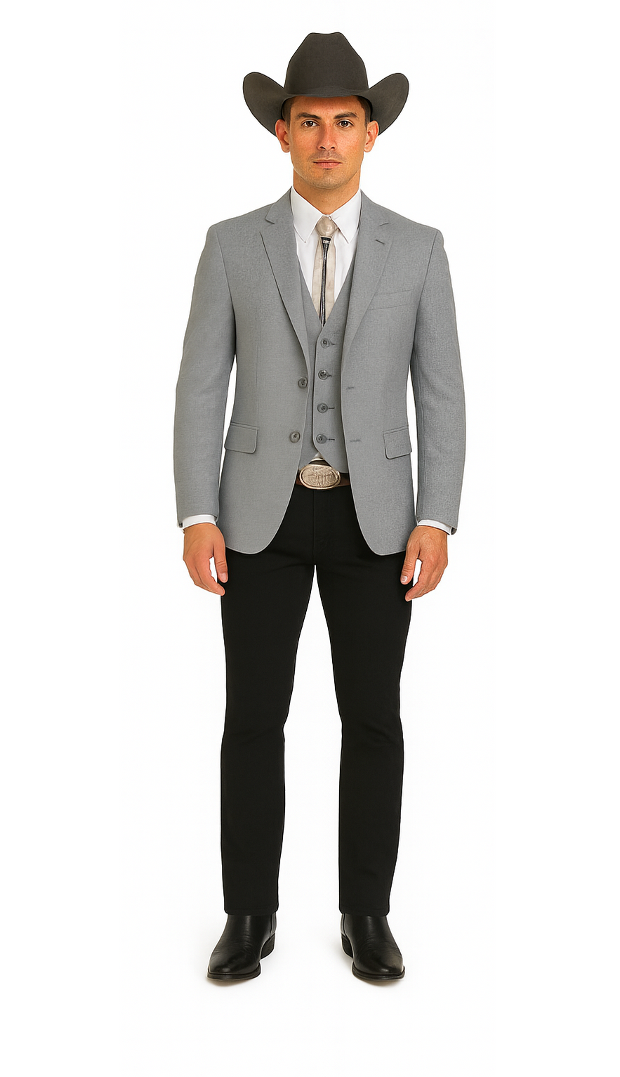 Western Suits For Wedding - Grey Western Tuxedo - Traje Para Hombre ...